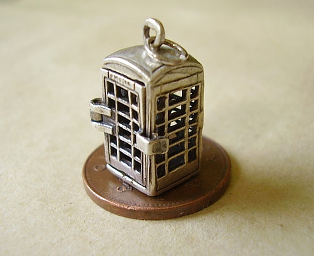 Sterling Silver Opening Telephone Box Charm - Etsy