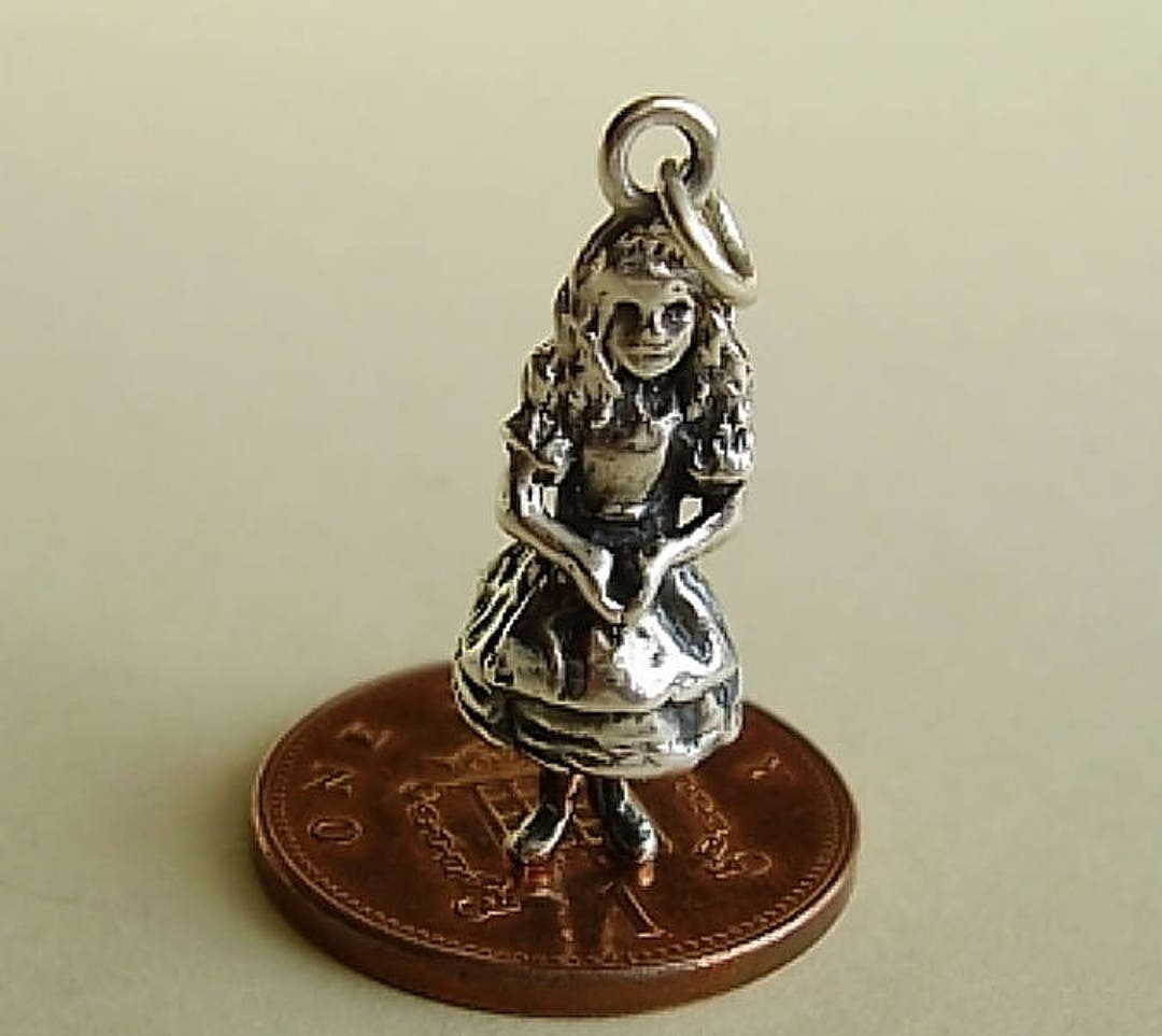 Alice in Wonderland Sterling Silver Charm - Etsy