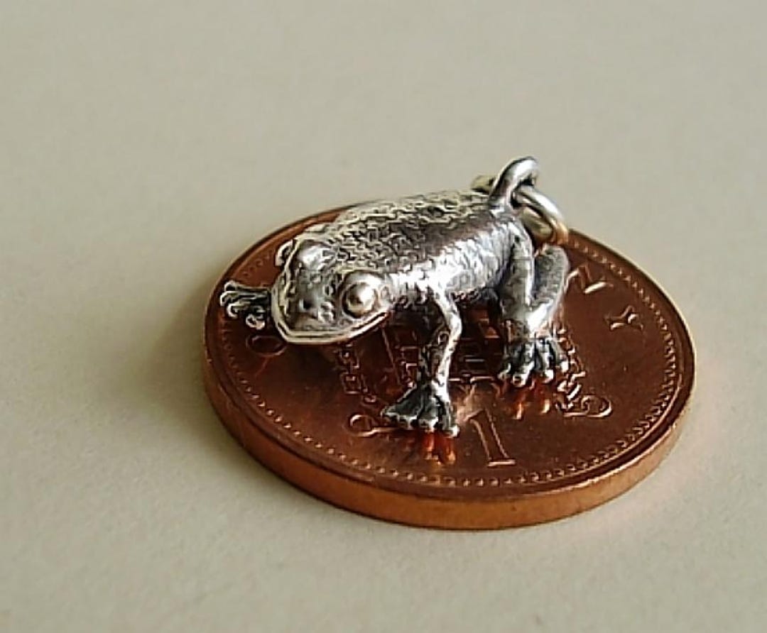 Sterling Silver FROG Charm - Etsy