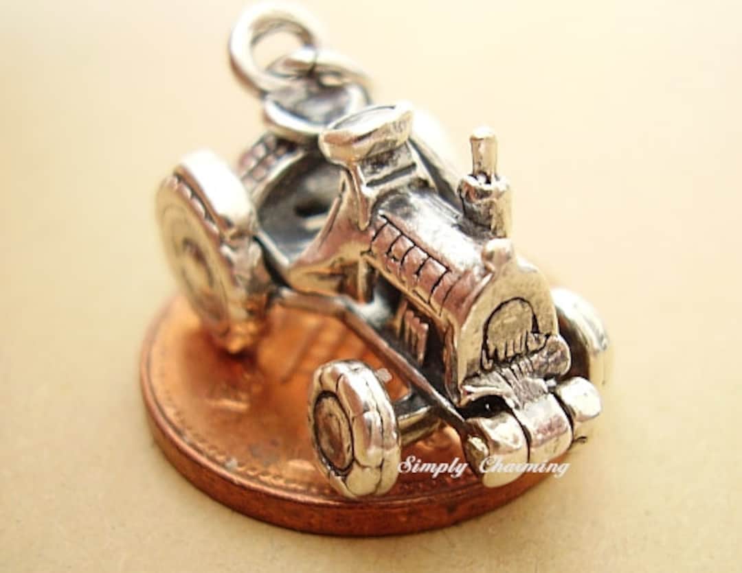 Sterling Silver Opening Tractor Charm - Etsy