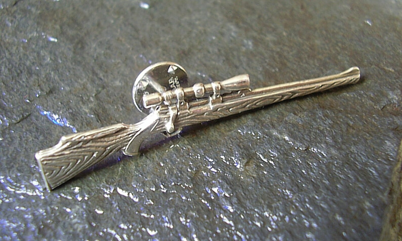 Sterling Silver Hunting Rifle Tie Pin or Lapel Badge - Etsy