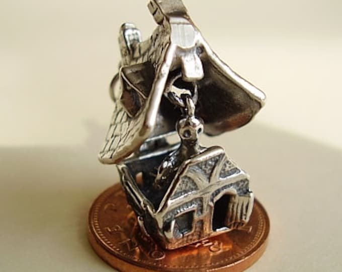 Sterling Silver Opening Halloween Haunted House Charm With Moving Ghost ...