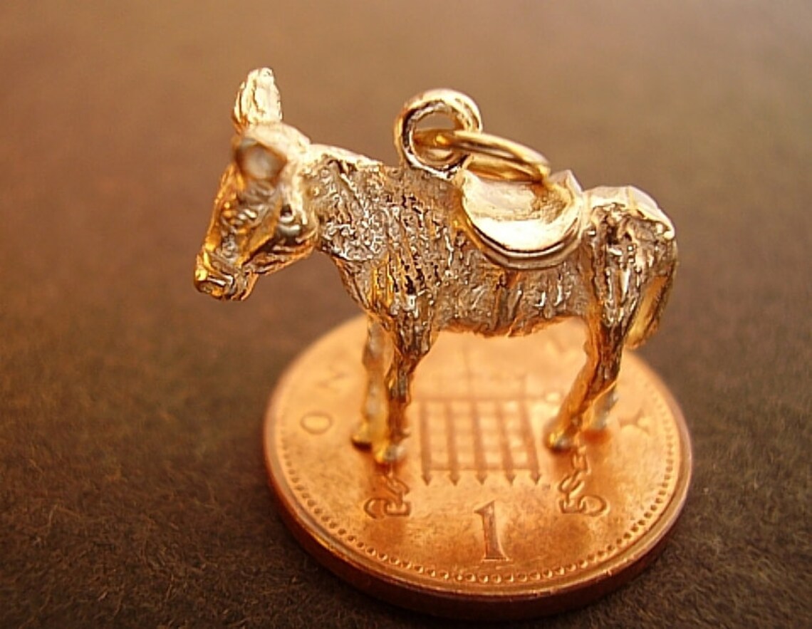 9ct 9k Gold Donkey Mule Charm | Etsy