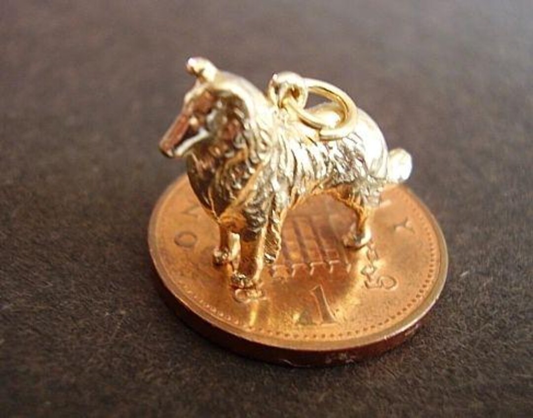9ct Gold Fully Hallmarked Collie Sheltie Dog Charm For - Etsy