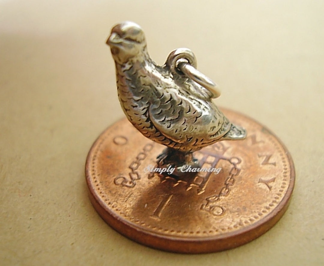 Sterling Silver Partridge Charm - Etsy