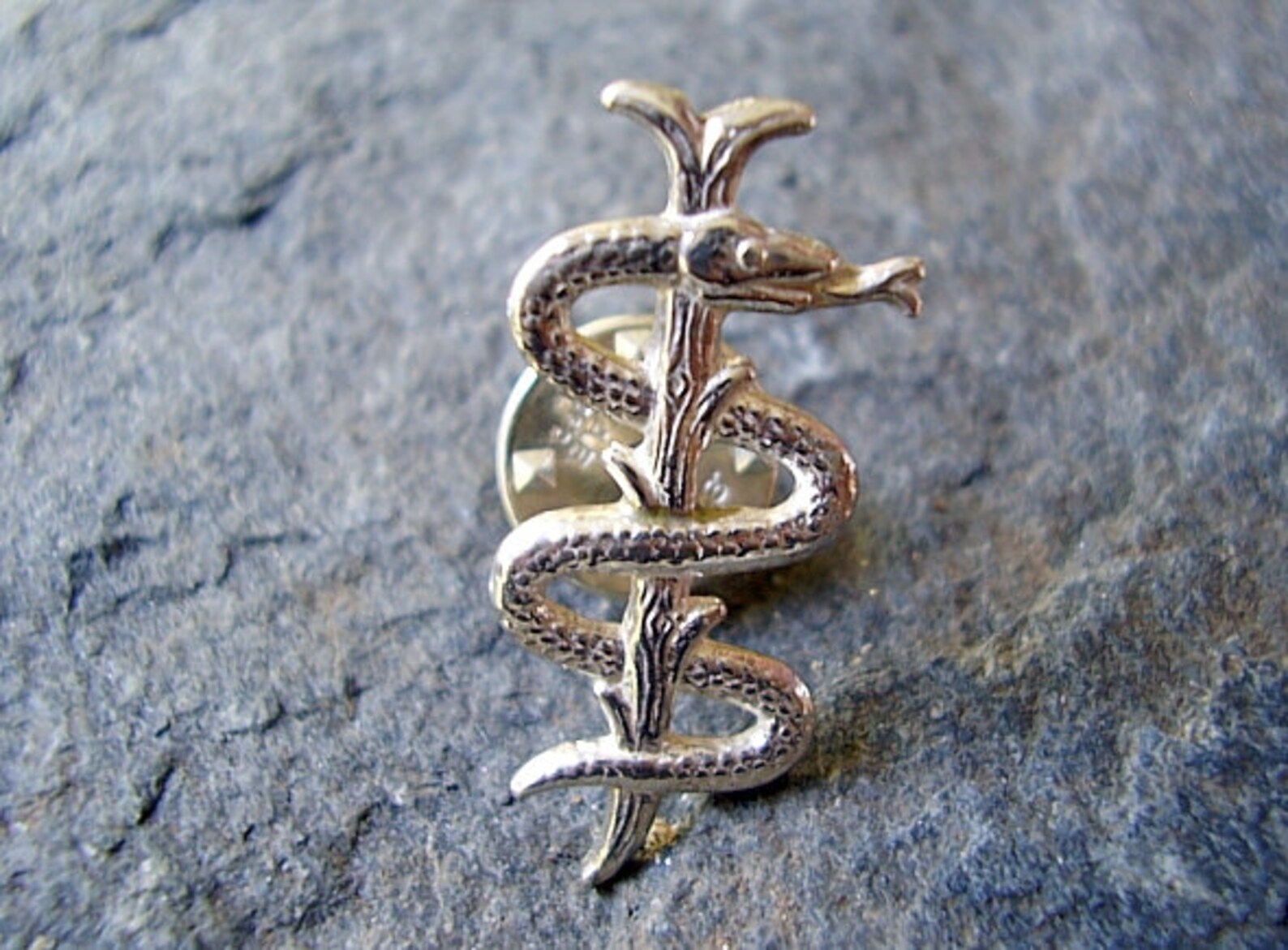 Sterling Silver Medical Rod Staff Of Asclepius Tie Pin Or | Etsy