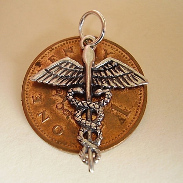Caduceus Charm - Etsy