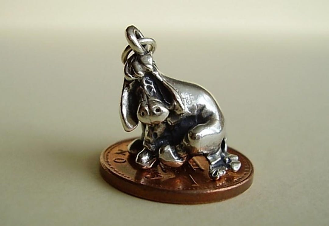Sterling Silver Eeyore Charm - Etsy