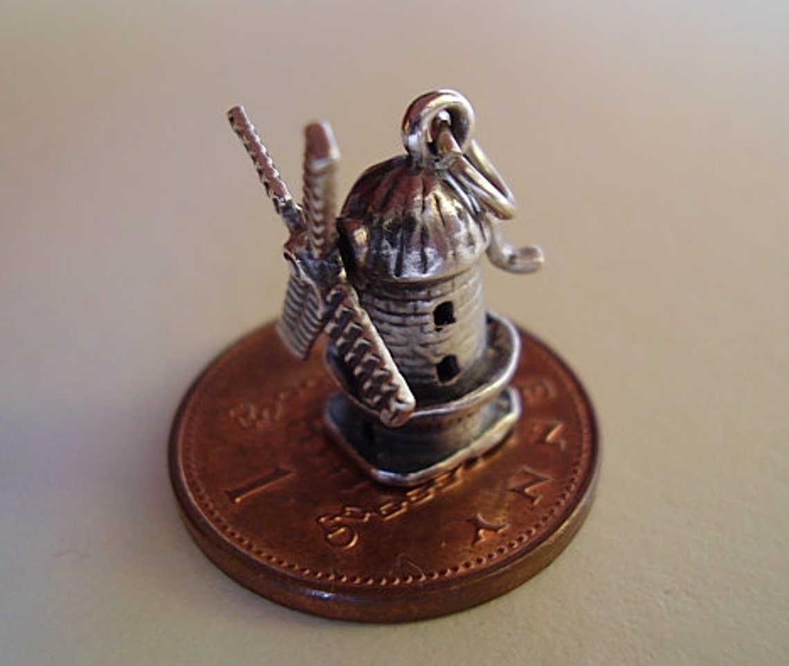 Sterling Silver Windmill With Moving Sails Charm - Etsy