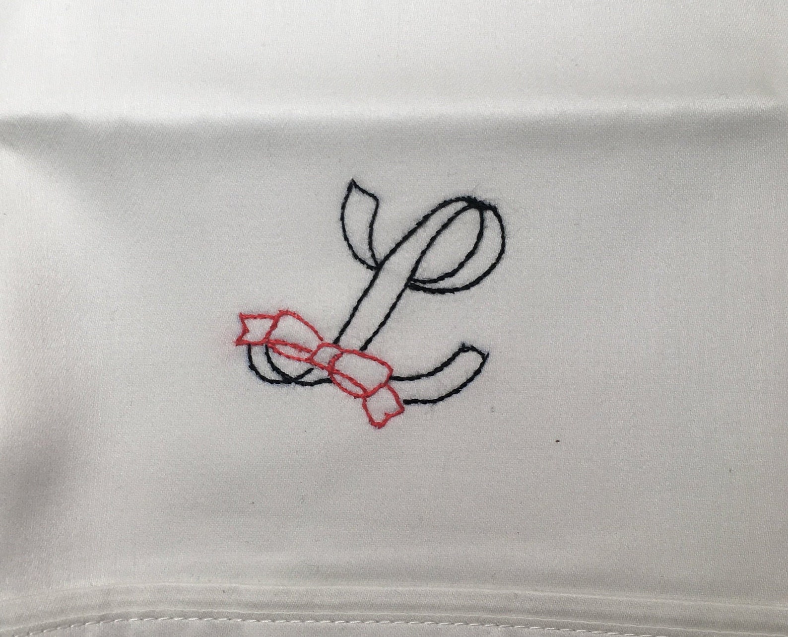 New Hand Embroidered Monogram Letter L Standard Pillowcase - Etsy