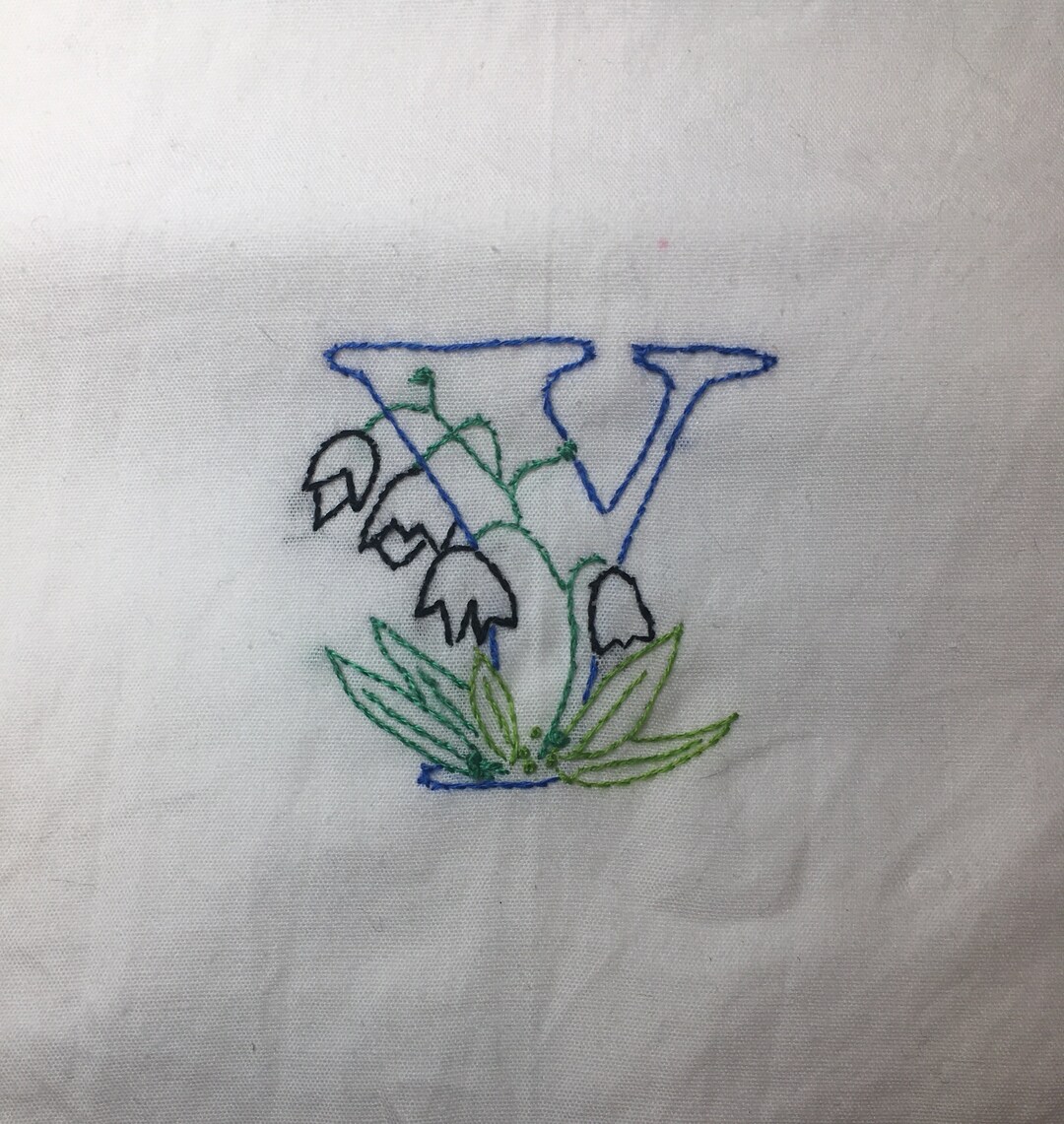 New Hand Embroidered Monogram Letter Y Standard Pillowcase, Qty 2 ...