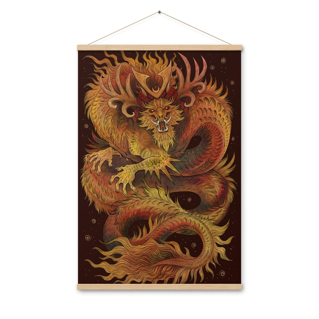Warrior Dragon Poster With Hangers - Etsy