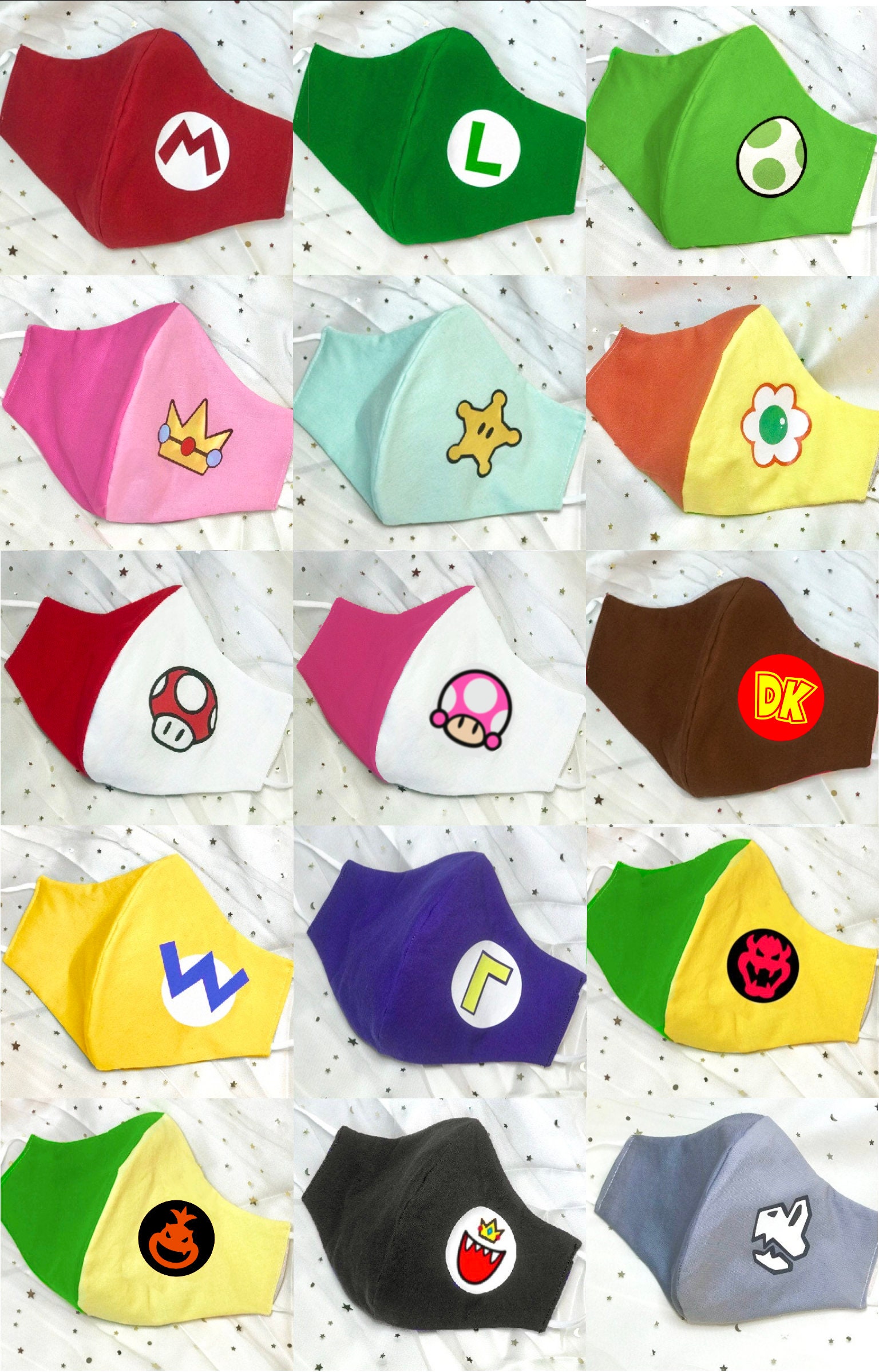 Mario Party HTV Face Masks made to Order | Etsy