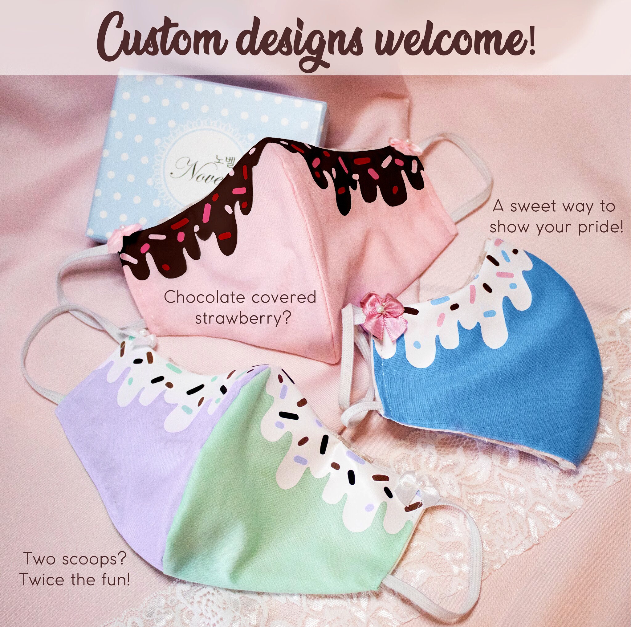 Melty Sundae HTV Face Mask Made to Order | Etsy