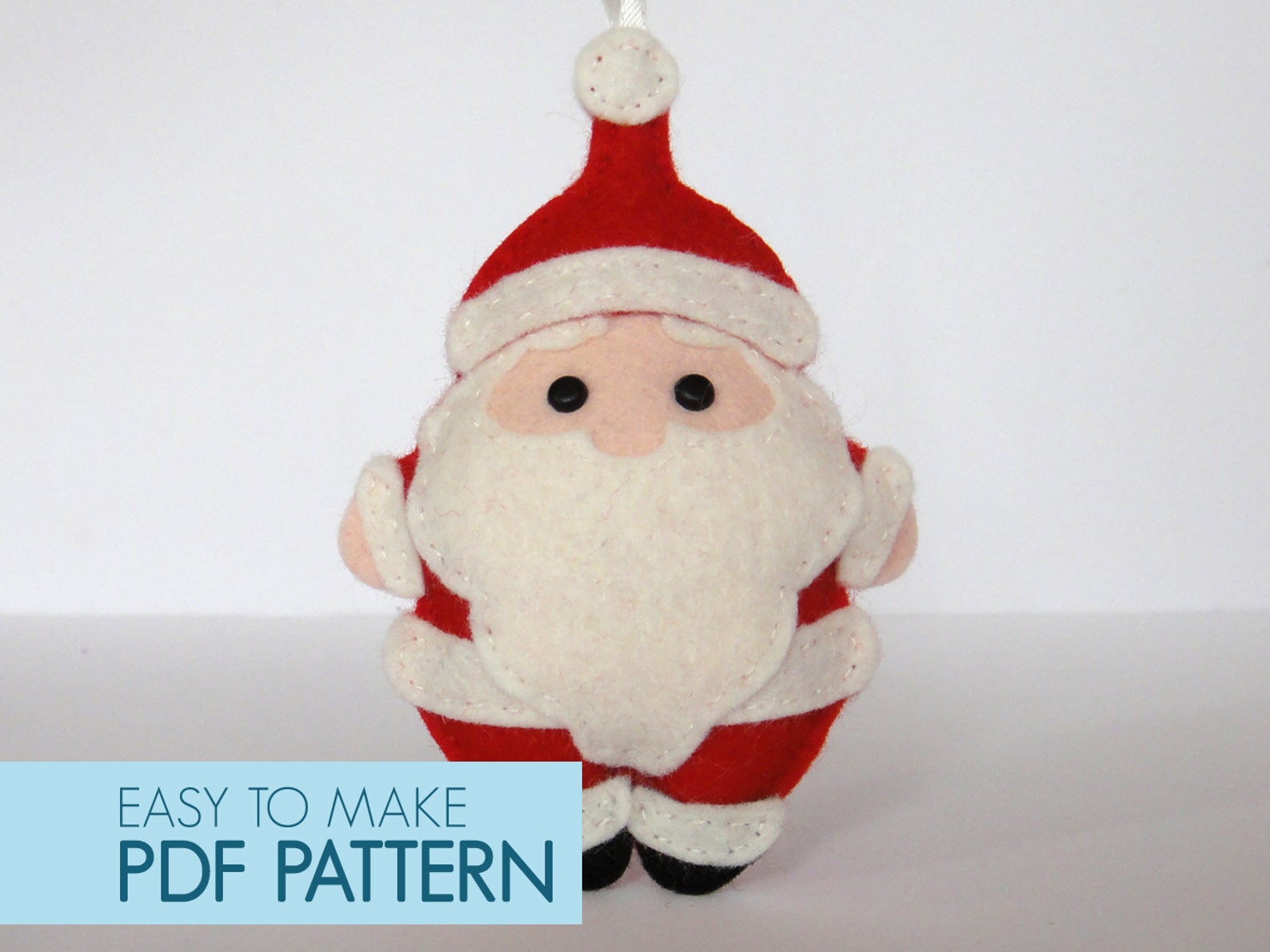 PDF Pattern. Santa Claus, Christmas Xmas Tree Ornament, Embellishment ...