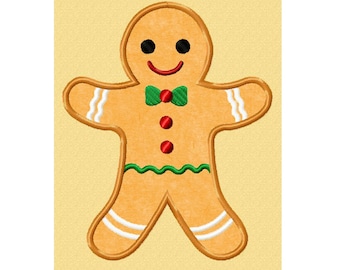 Gingerbread man applique | Etsy