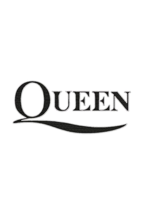 QUEEN Logo 3 sizes Solid Fill Machine Embroidery DESIGN NO. | Etsy
