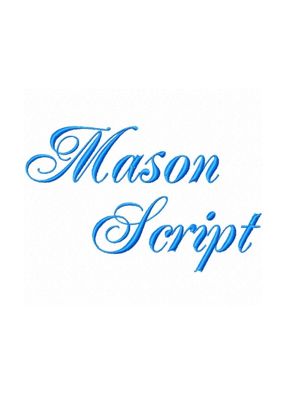 Mason Script Alphabet 3 Sizes Machine Embroidery DESIGN NO. | Etsy