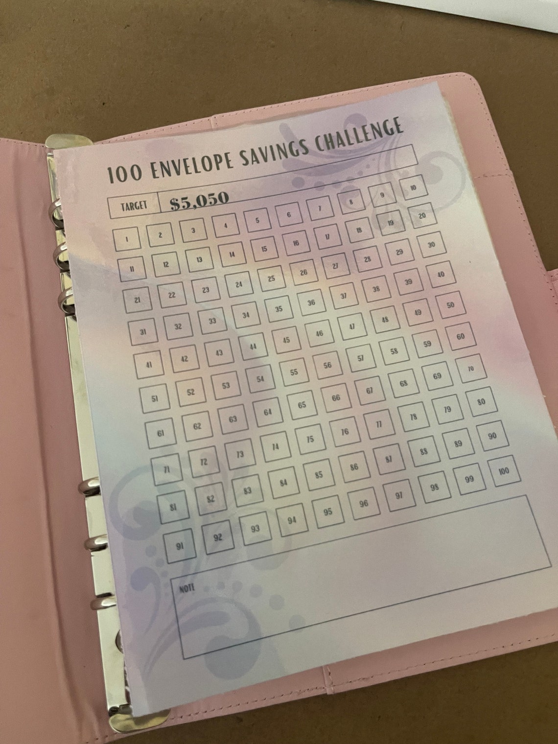 Custom/personalized 100 Envelopes Binder Savings Challenge Cash Budget ...