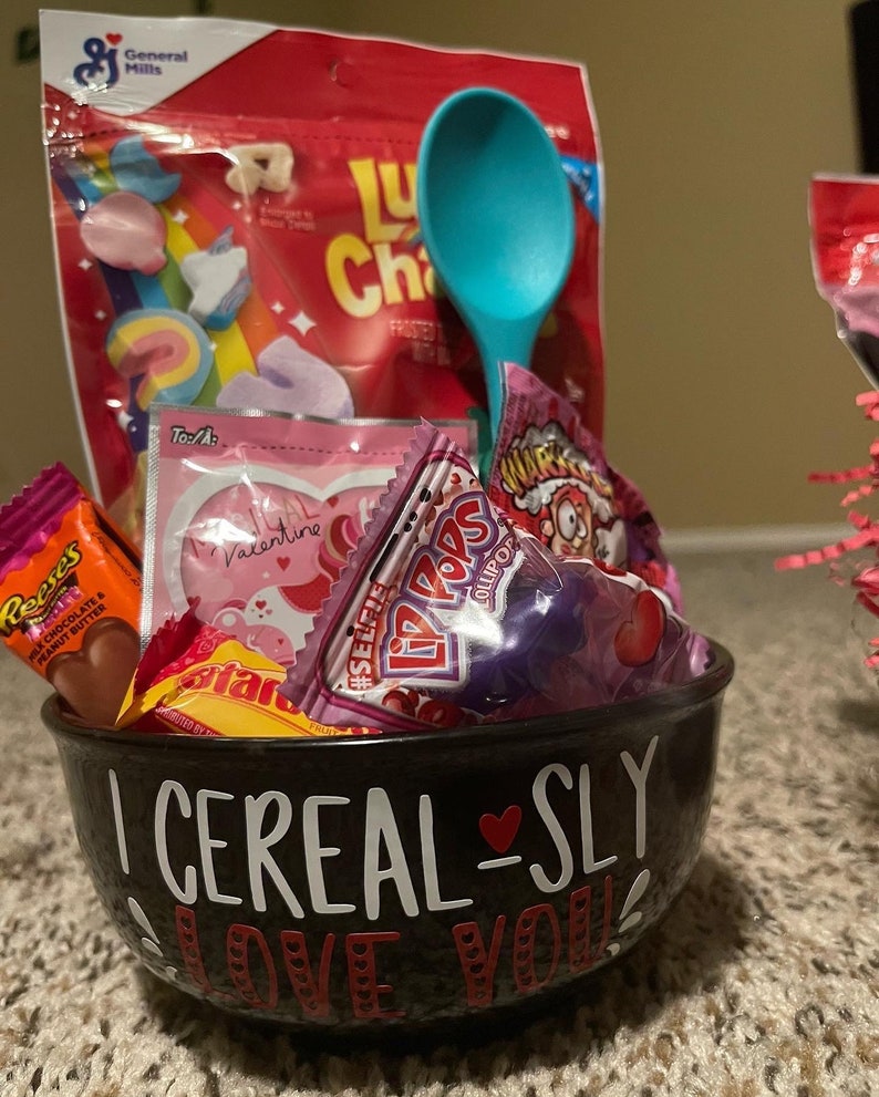 Cereal-sly Love You Valentines Day Bowls, Valentines Day Gift, Love ...