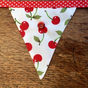 Retro Red Cherry Handmade, Pretty Cotton,garden Party Bunting Sewn to ...