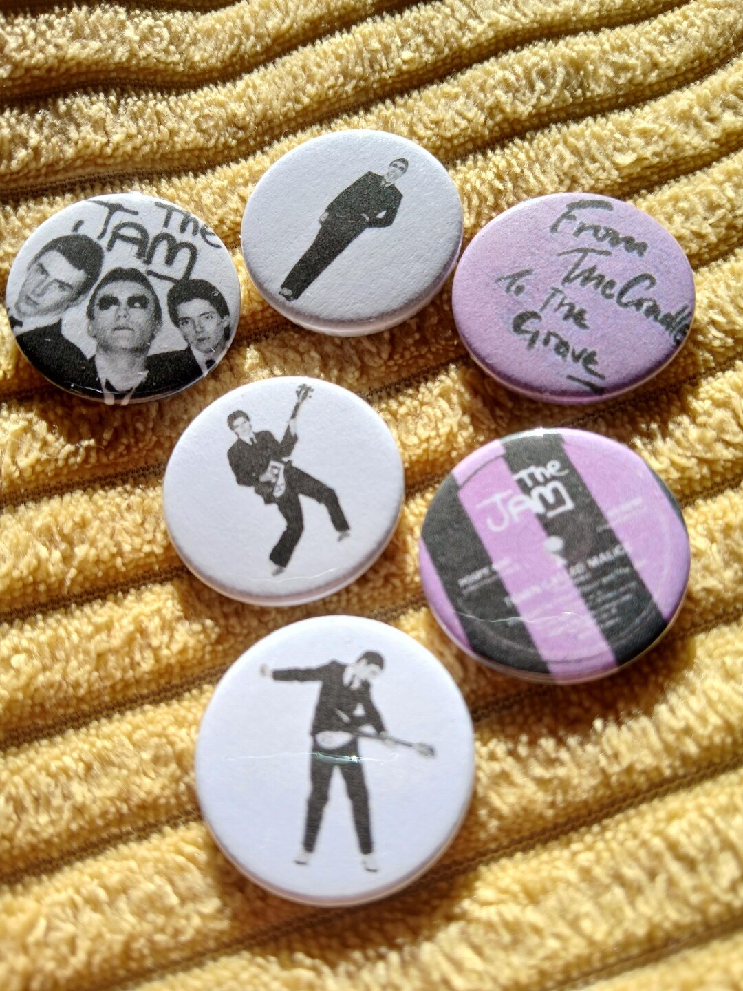 The Jam (band) Weller, Foxton & Buckler Mod New Wave Punk 6 X 25mm ...