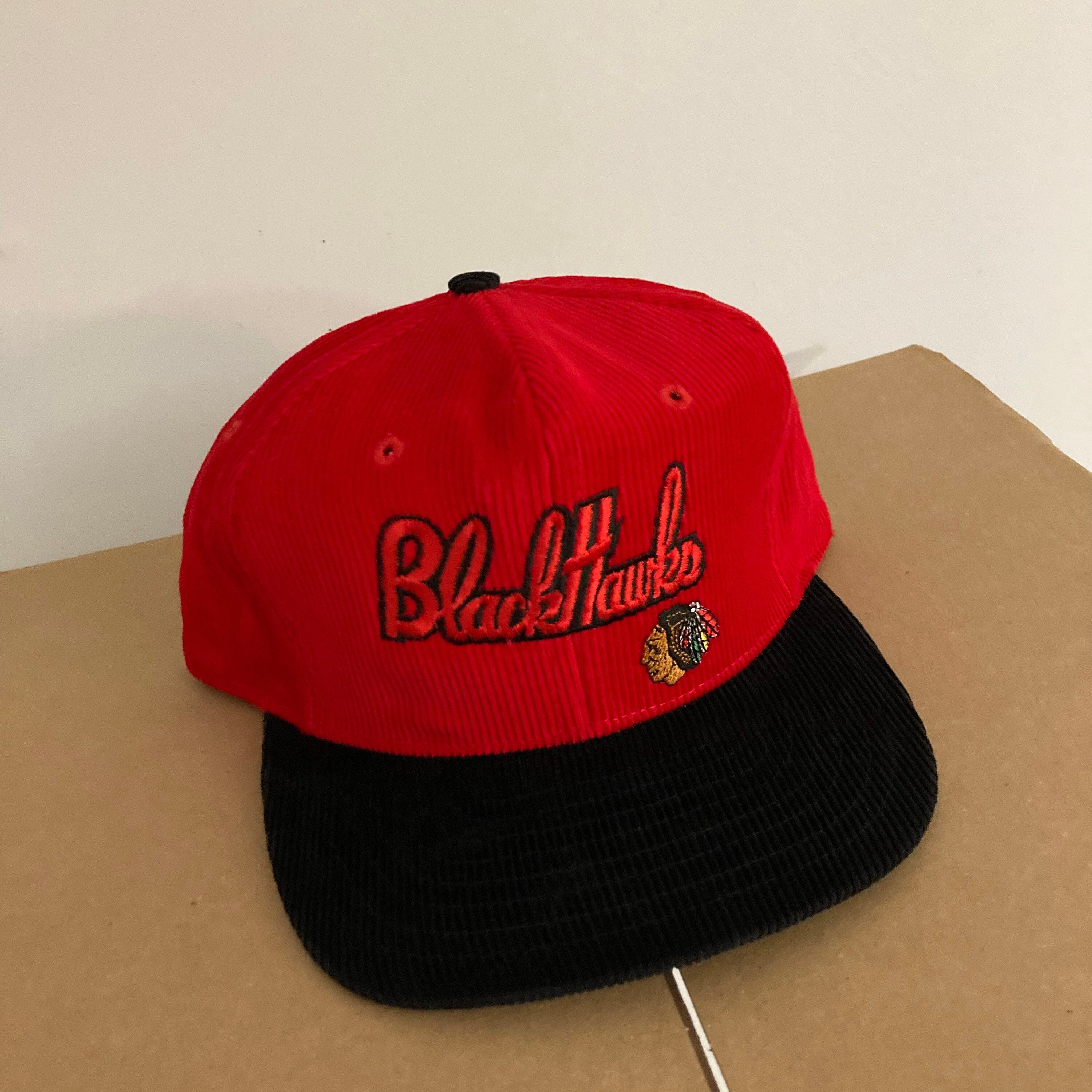 Vintage Chicago Blackhawks Snapback Corduroy Hat 90s Nhl - Etsy