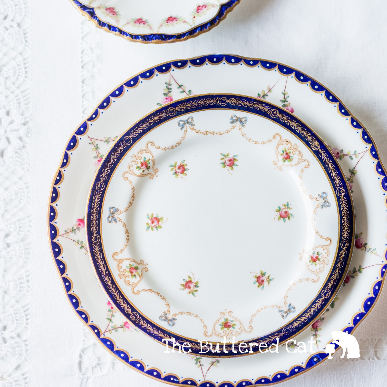 THREE Elegant Antique English China Plates Hand-decorated - Etsy