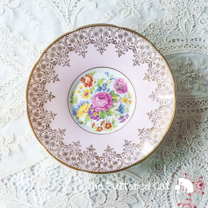Very Pretty Vintage Pink Bone China Cabinet Teacup Trio - Etsy