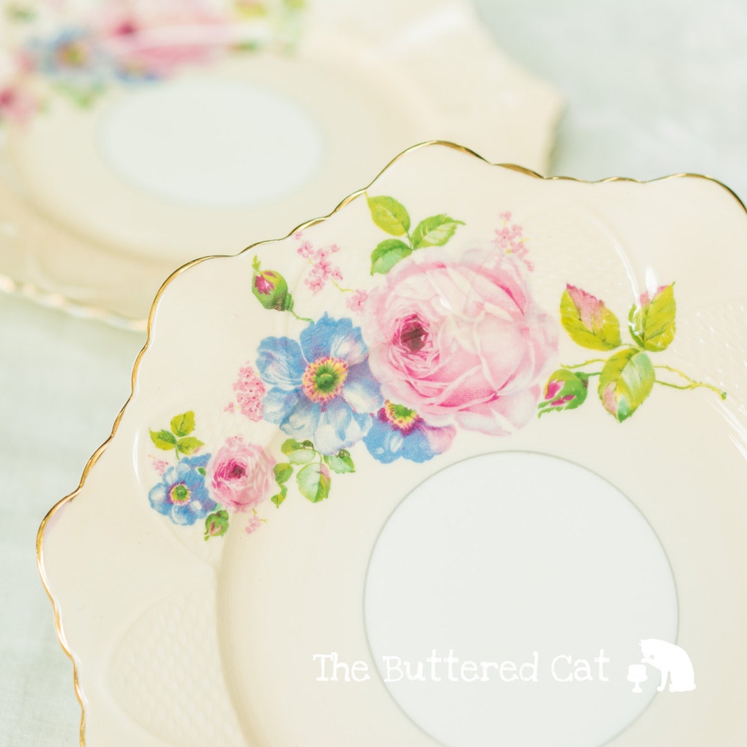 Vintage Paragon Decagon Shaped Floral Salad Plate, Cabinet Plate ...