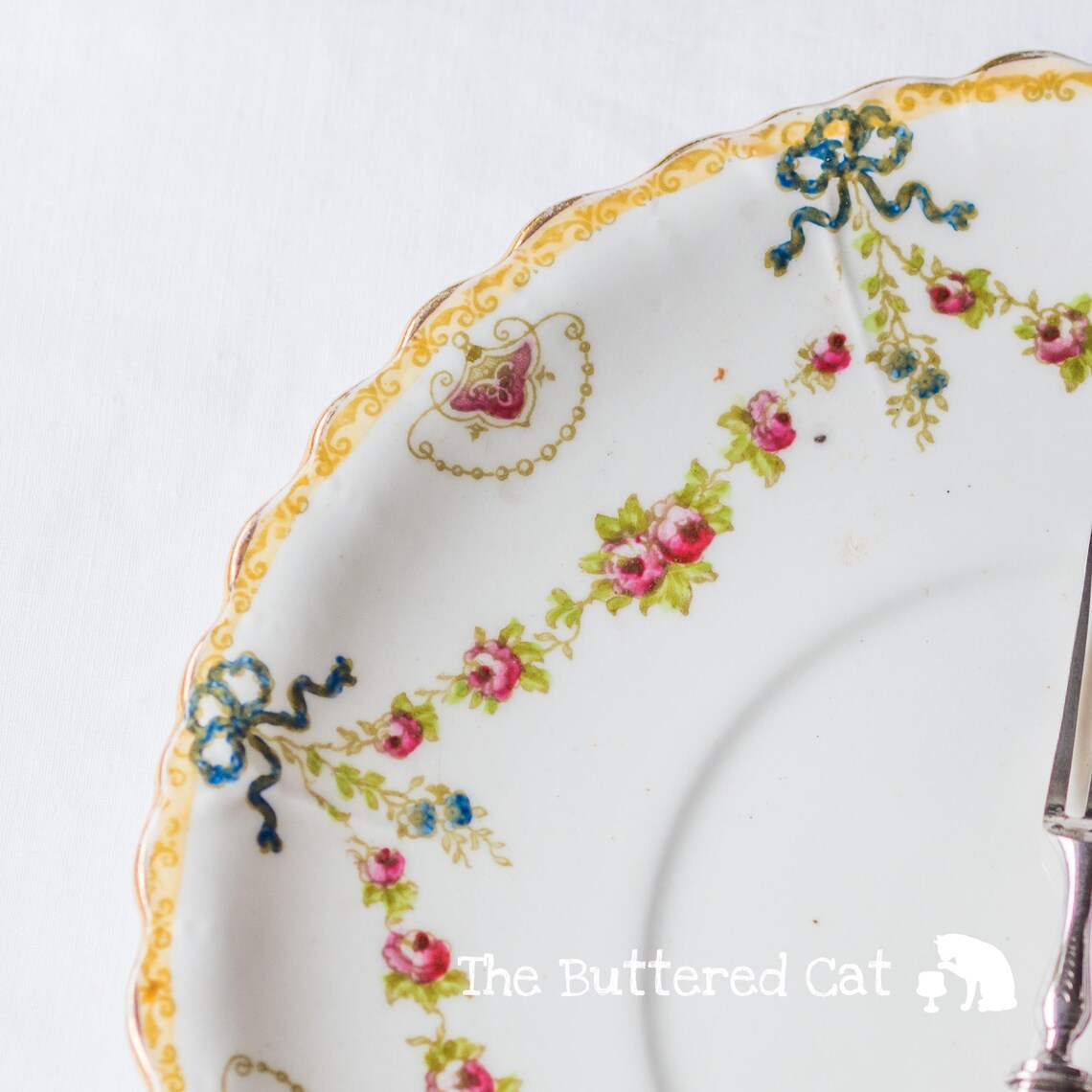 Antique E.B. Foley Bone China Cake Plate Hand-decorated Blue - Etsy