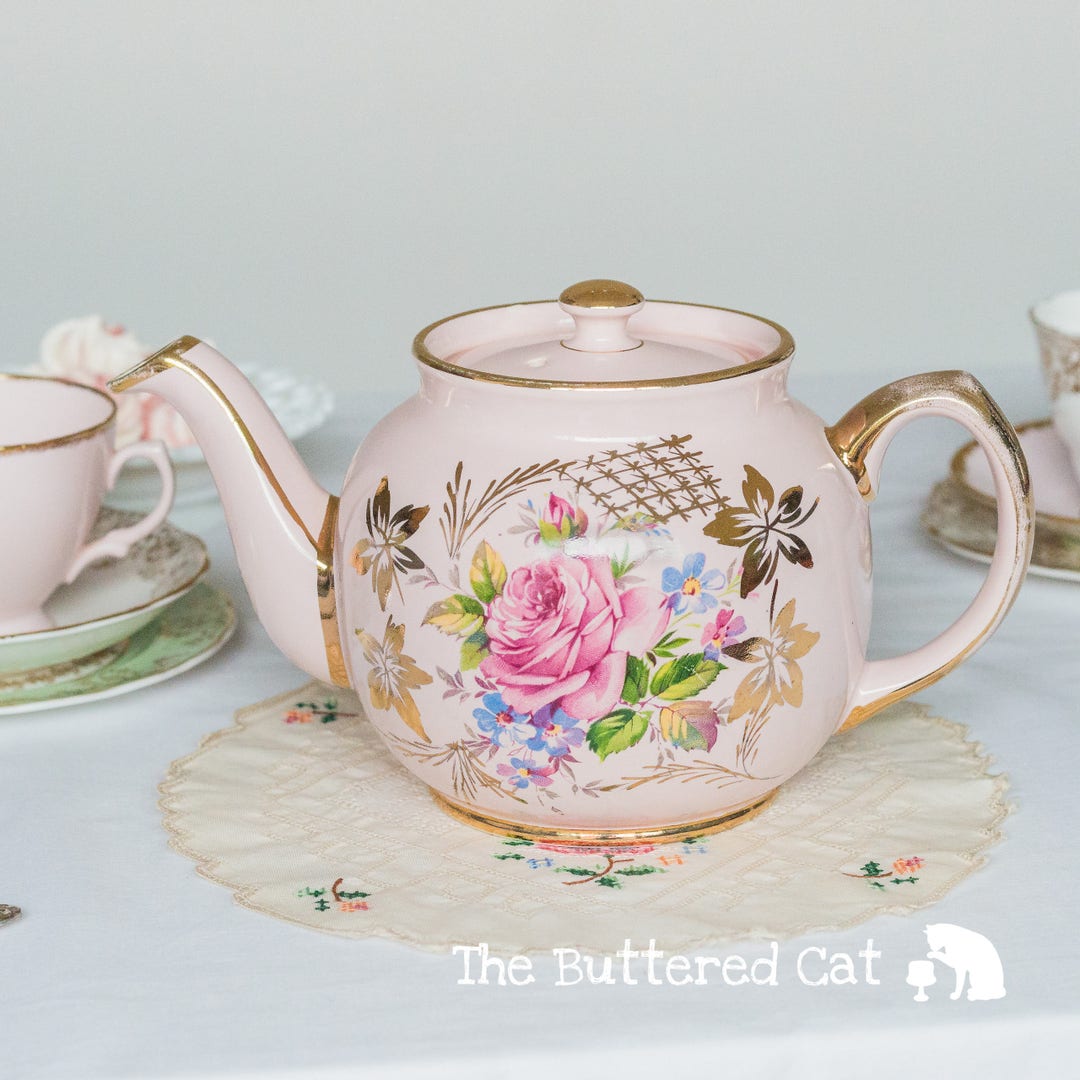 Very Pretty Vintage Pink Sadler Teapot, Large Pink Rose Posy Design - Etsy