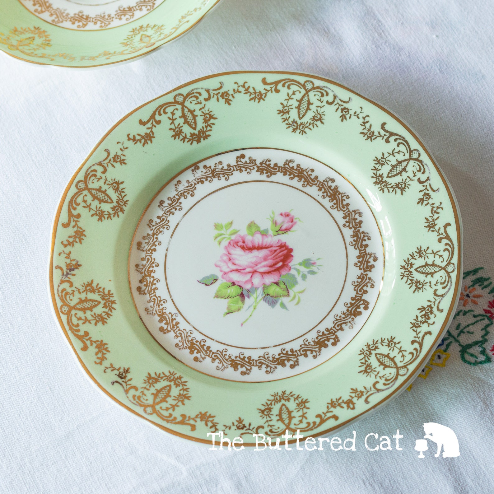 Pretty Pastel Green Vintage Bone China Tea Trio in the ' - Etsy