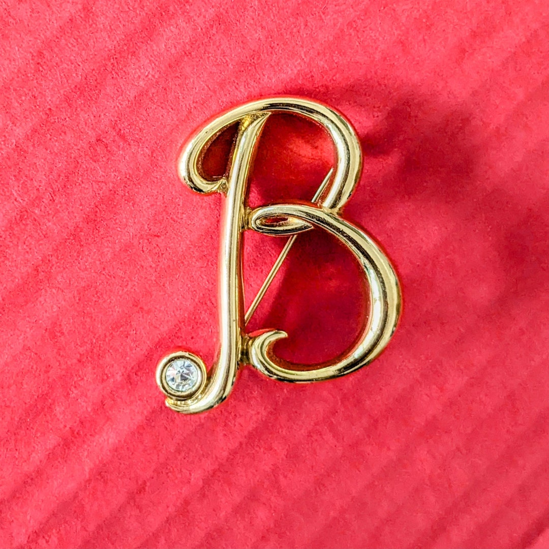 Vintage Monet B Initial Brooch, Monogram Brooch - Etsy