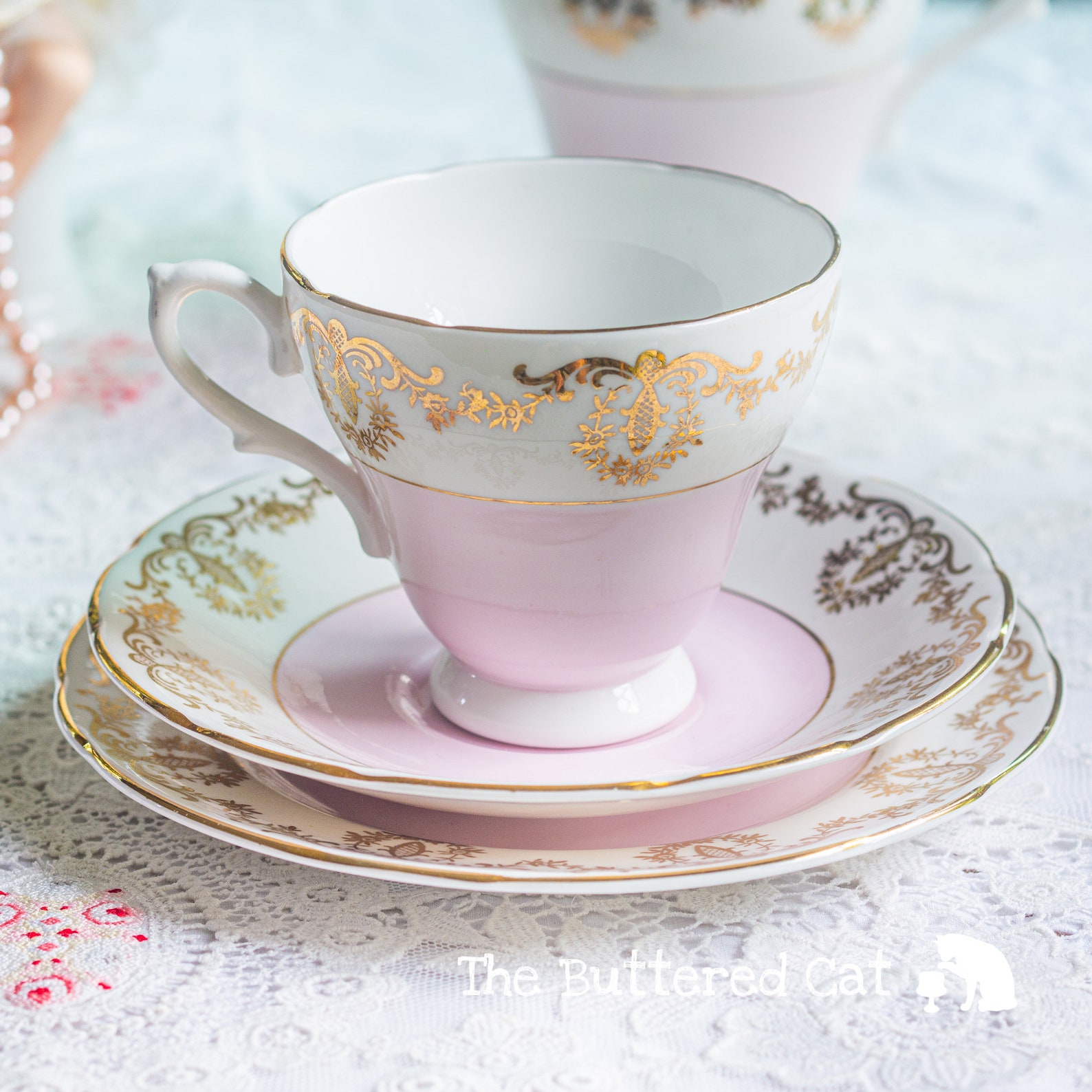 Pretty Pale Pink Vintage English Tea Trio - Etsy