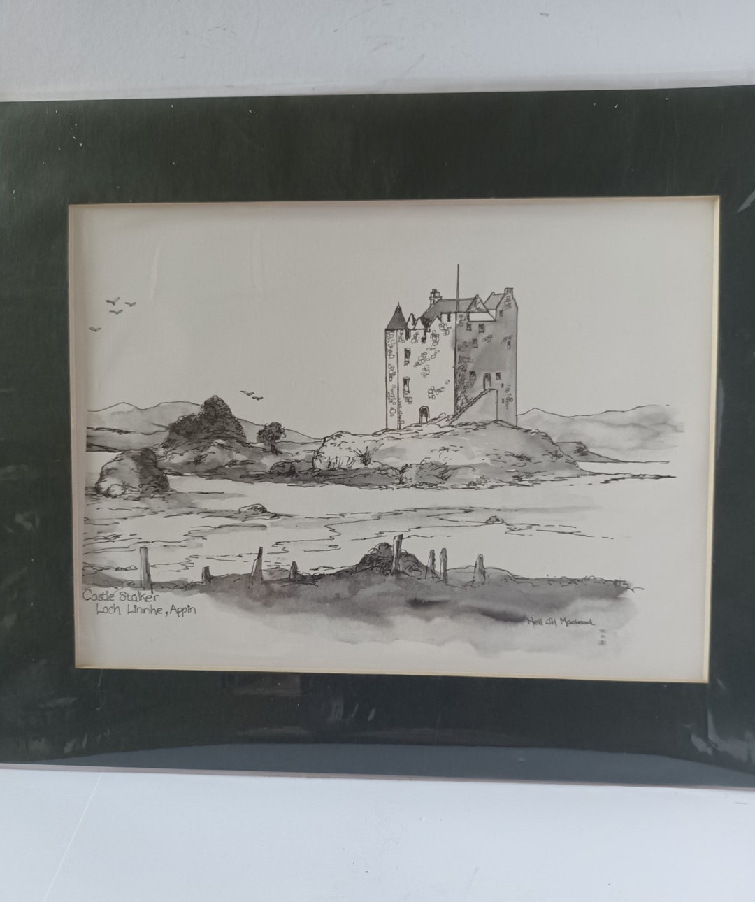 Castle Stalker Print: Scottish Castle Drawing by Neil Macleod (10" X 8 ...