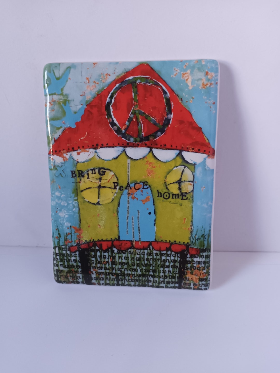 Art Pottery Wall Plaque 'bring Peace Home' Ban the Bomb Nuclear ...