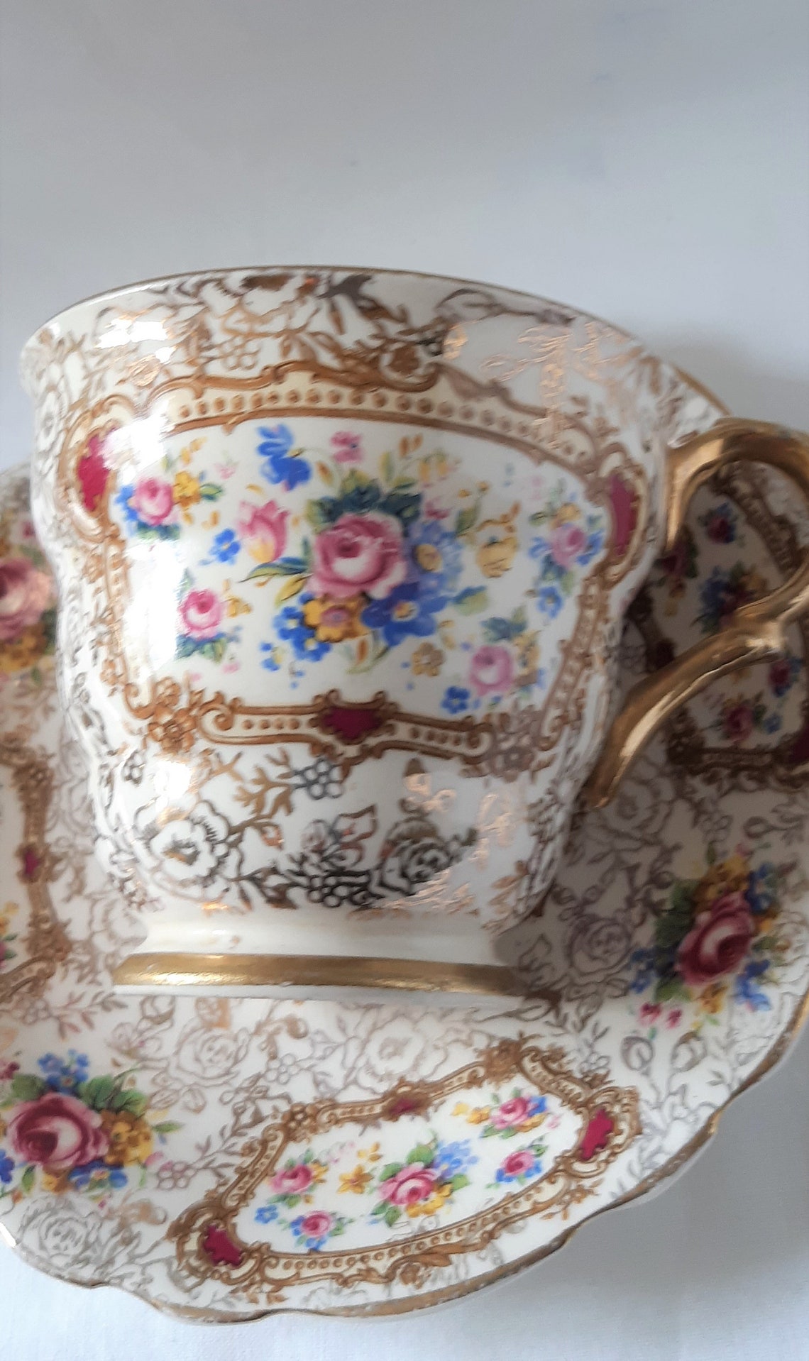 Vintage James Kent 'pompadour' Tea Trio 1940s Pink | Etsy