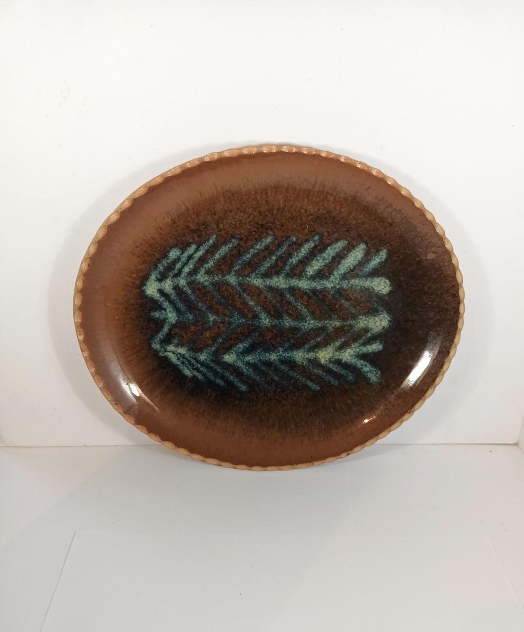 1970s Art Pottery Oval Dish John Harlow Whitnell - 12" X 10" 30cms X 25 ...