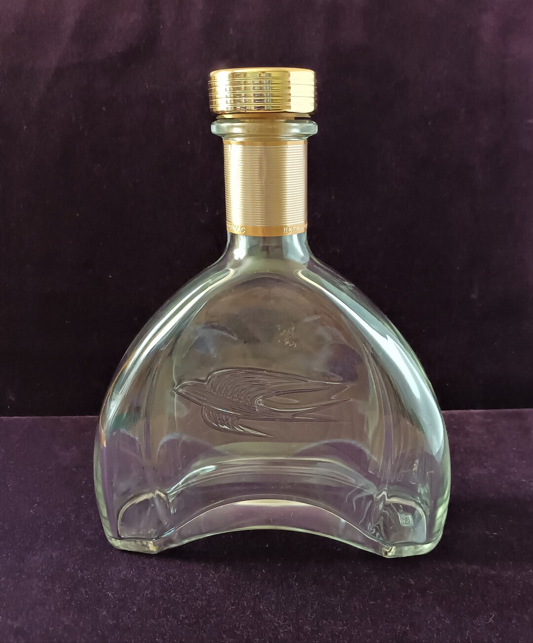 Martell Cognac France Glass Bottle Decanter Swallow Bird 8 1/2" 21cms ...