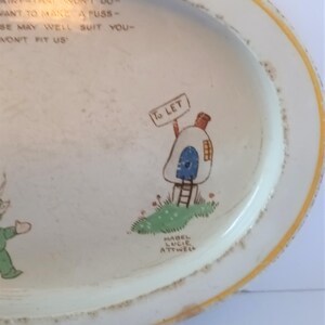 1930s-50s Mabel Lucie Atwell Baby Dish Shelley Pottery (a/f) 8 1/2" X 6 ...