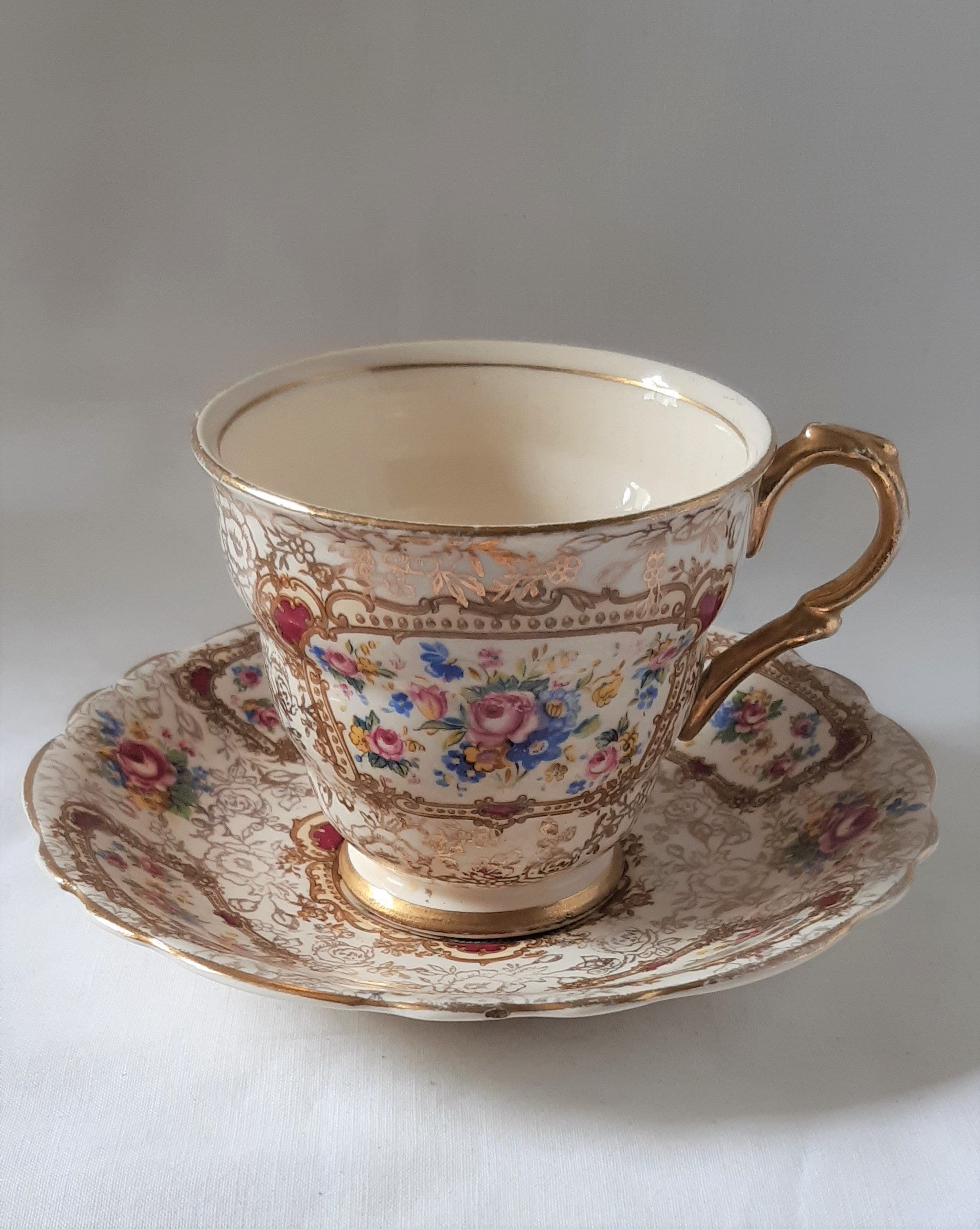 Vintage James Kent 'Pompadour' Tea Trio 1940s pink | Etsy