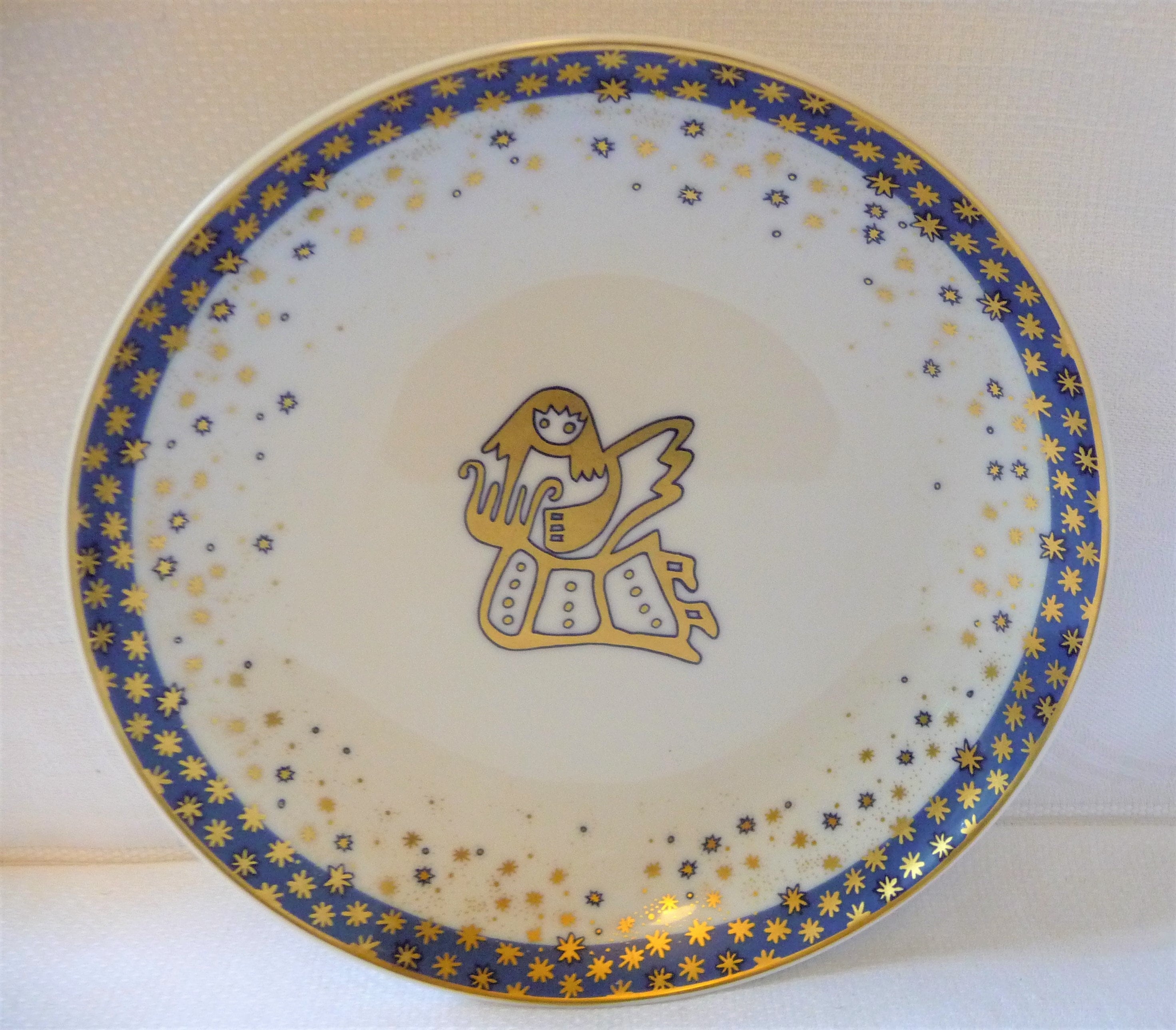 Bowls Furstenberg China Christmas Bowl Angel and Lyre Star Border 7 14 ...