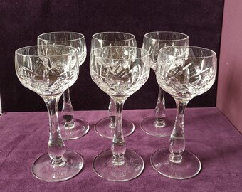 STUART Crystal ARIEL Cut Hock Wine Glass / Glasses 7 - Etsy