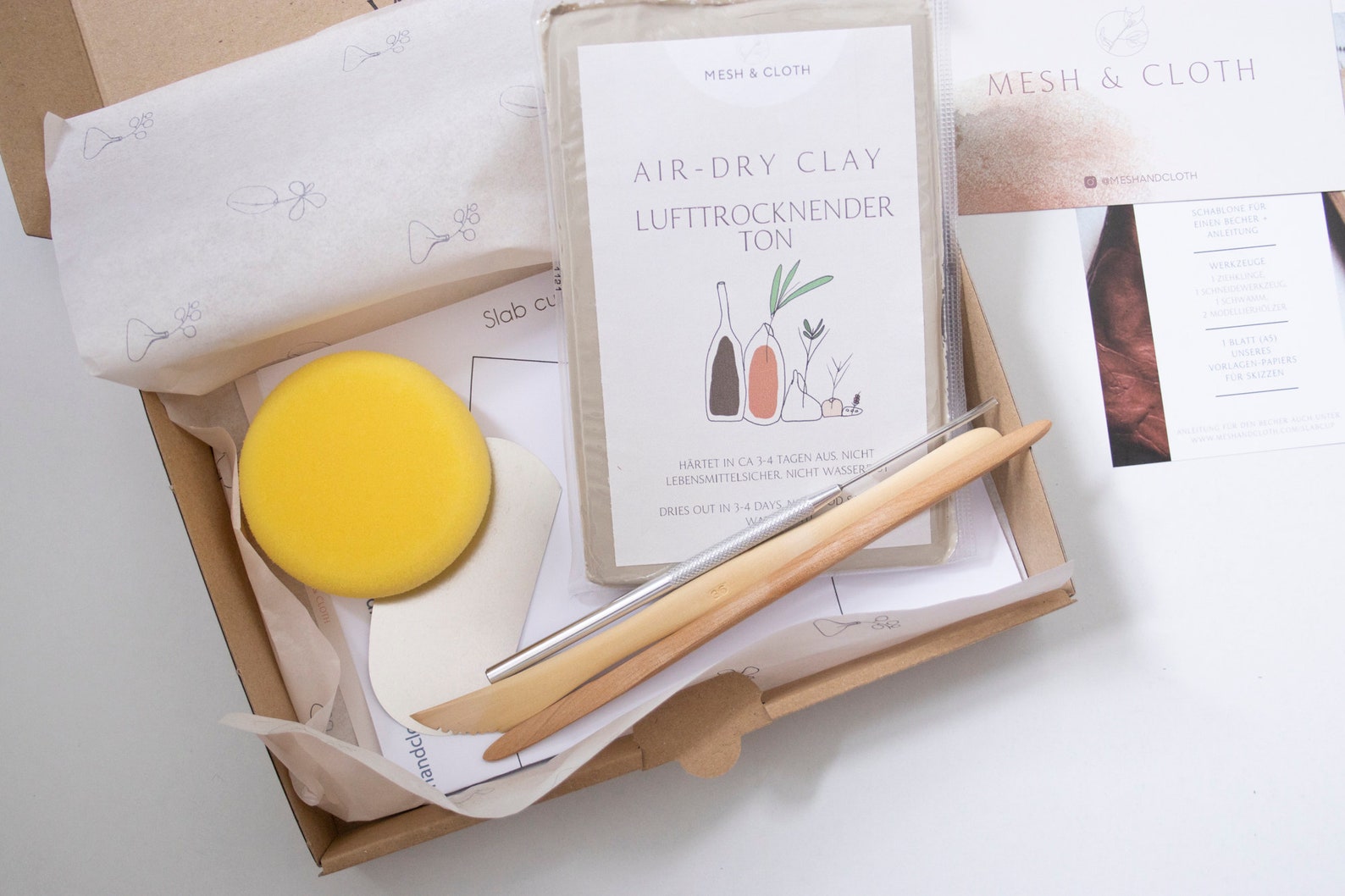Ton-Set, DIY-Kit für lufttrocknenden Ton, Töpfern zu Hause, Töpfer-Set ...