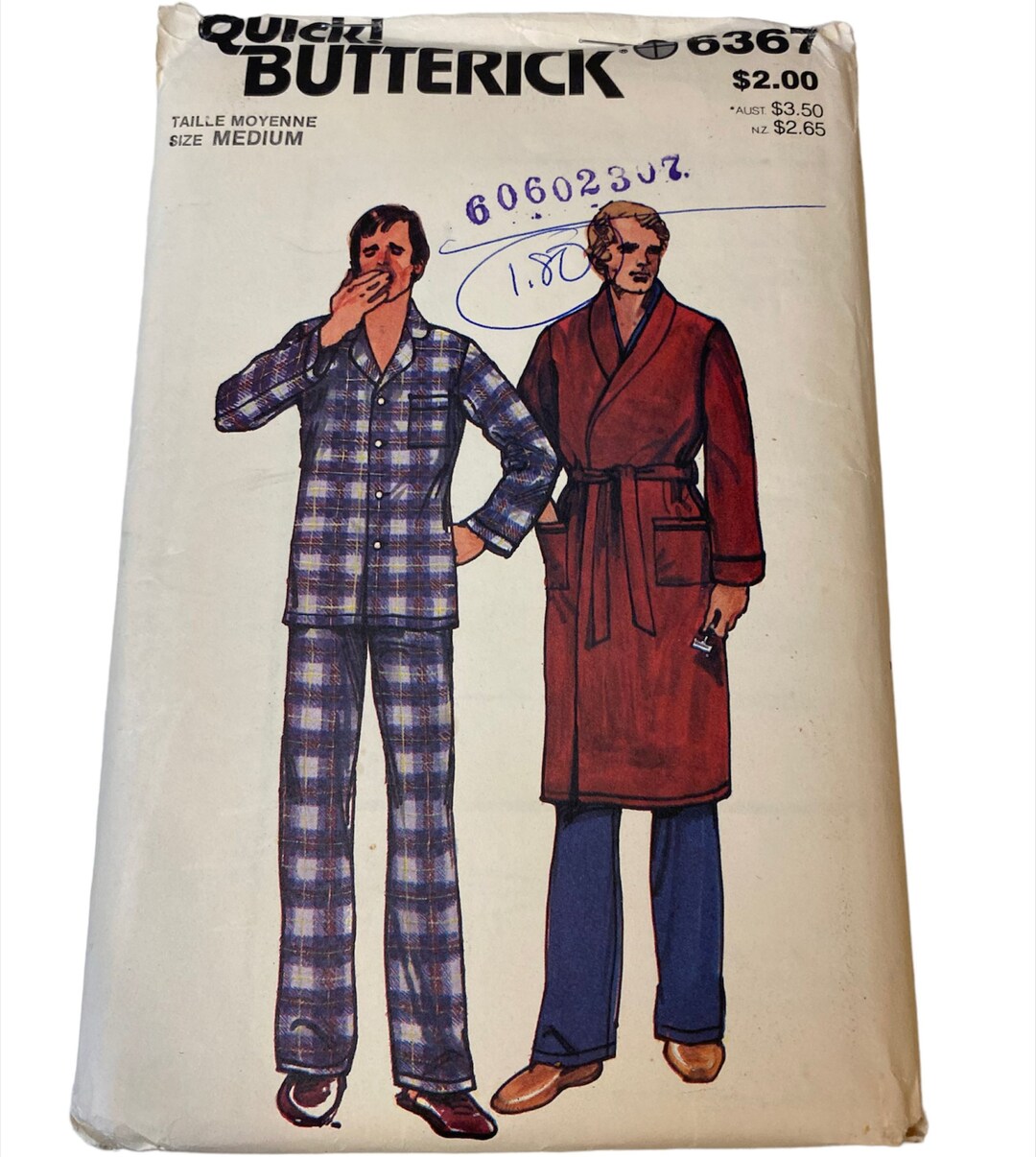 Butterick Sewing Pattern 6367 Men's Robe and Pajamas Size - Etsy