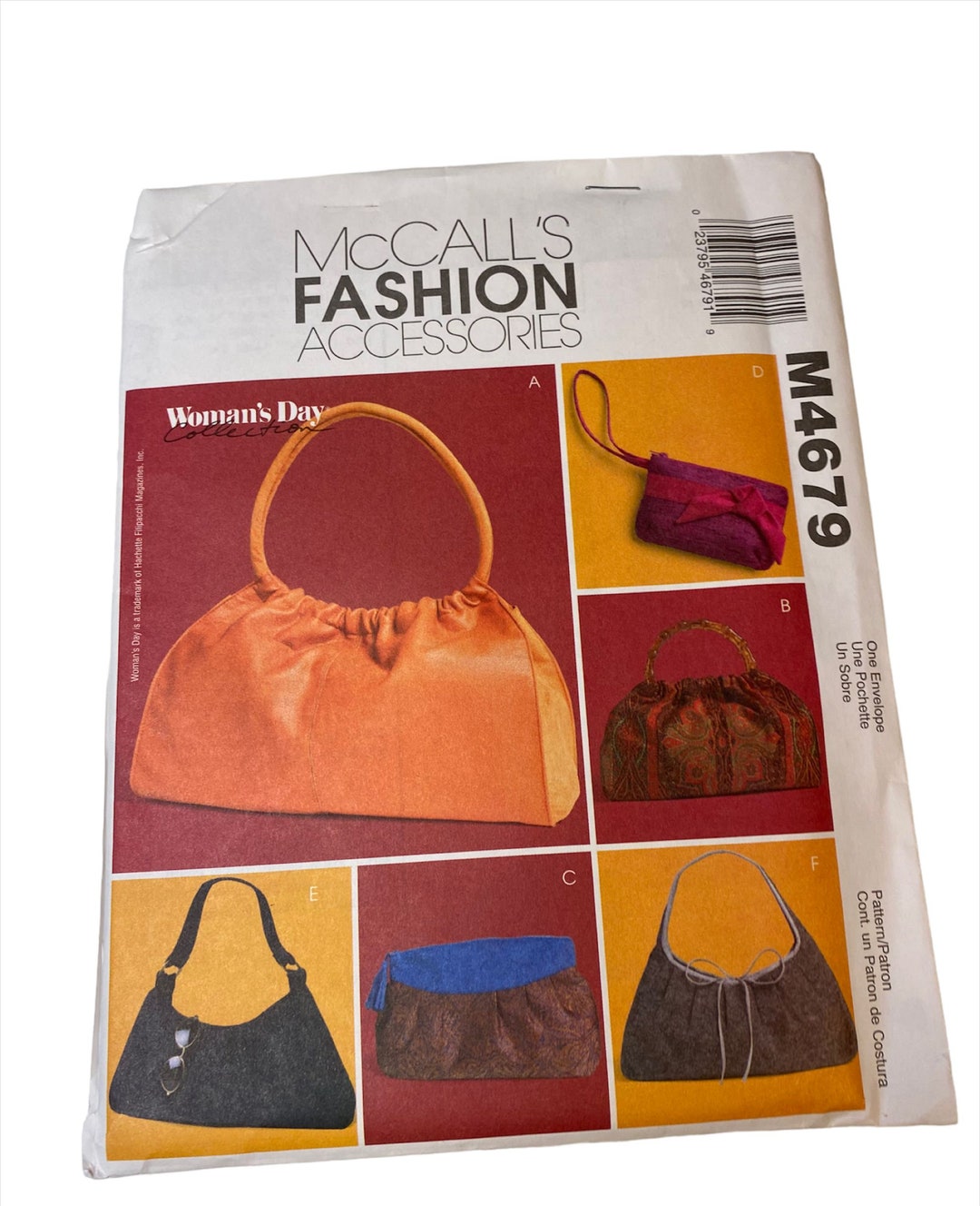 Mccalls Sewing Pattern M4679 Six Soft Bag Purse Designs Fashion ...