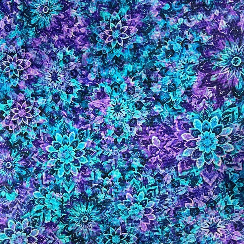Purple Teal Fabric - Etsy