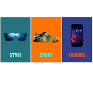 6 Posters in Colors, Teenager Wall Decor, Boy Wall Art, Boy Room Decor ...