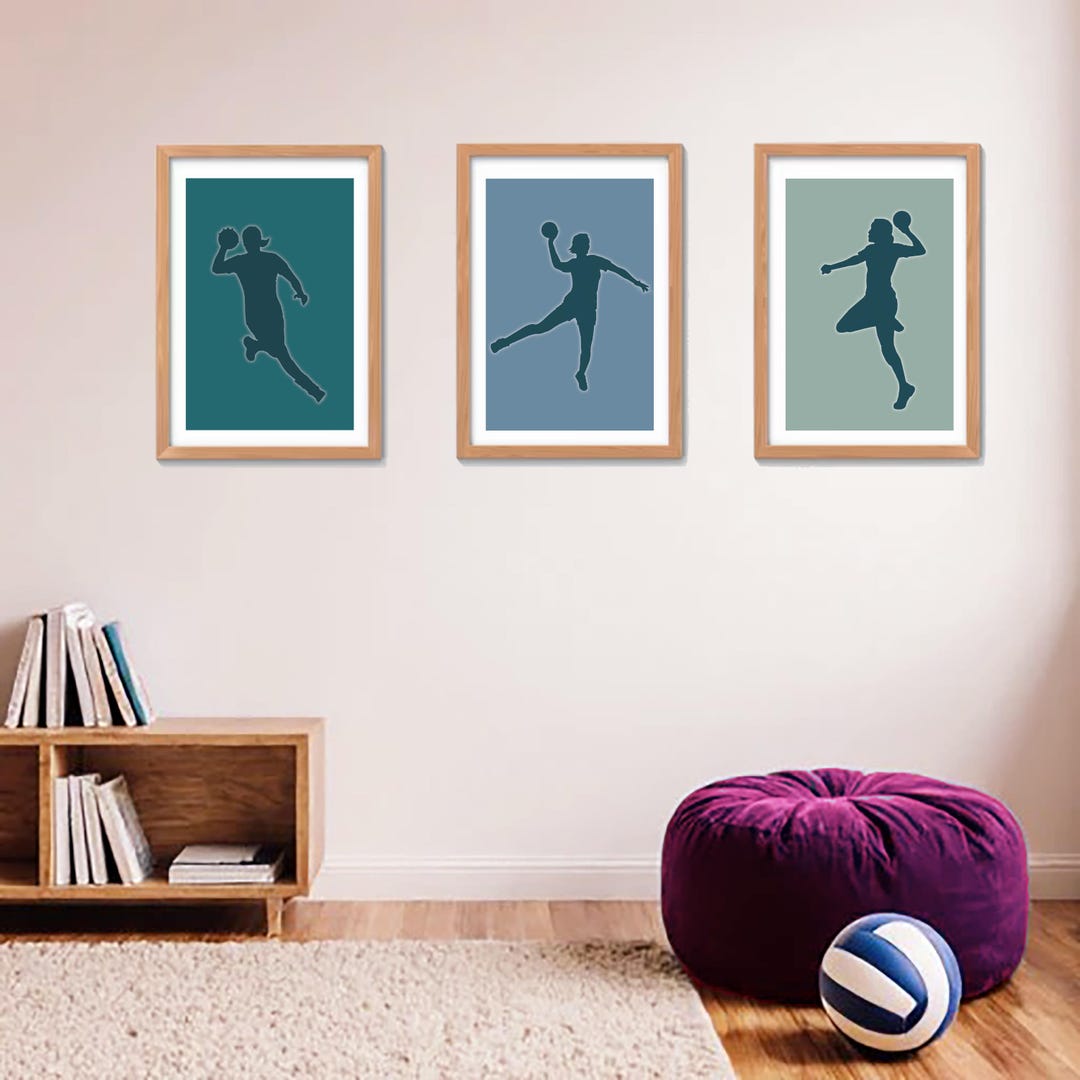 3 Handball Posters, Teens, Teenage Girls, Girl Decoration, Sport - Etsy
